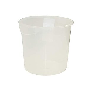 Rubbermaid Commercial Products Plastic Round Food Storage Container for Kitchen/Food Prep/Storing, 18 Quart, Clear, Container Only (FG572724CLR)