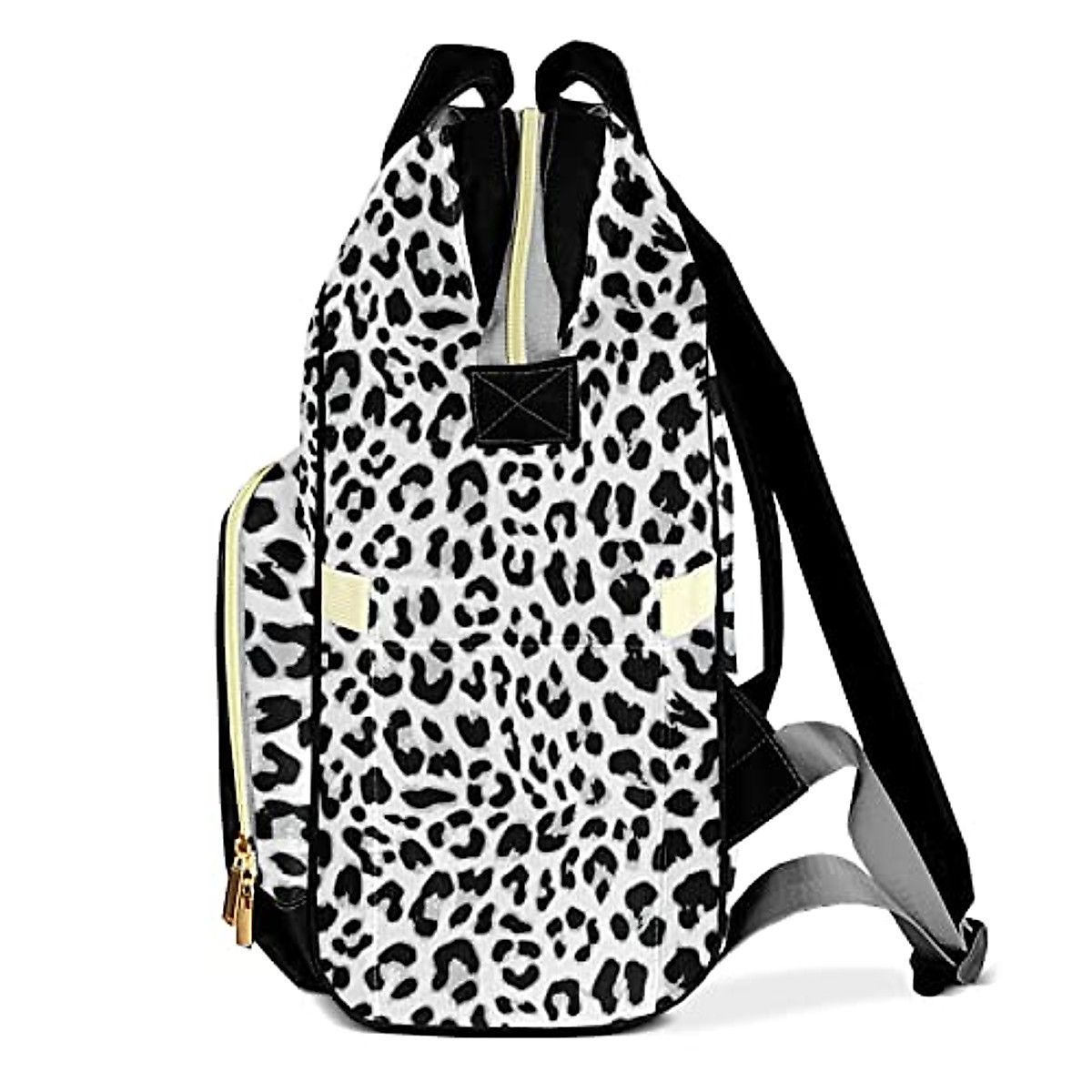 Anneunique Leopard Print Mummy Bags Custom Text Personalized with Name Diaper Bags Giving Backpack Black White