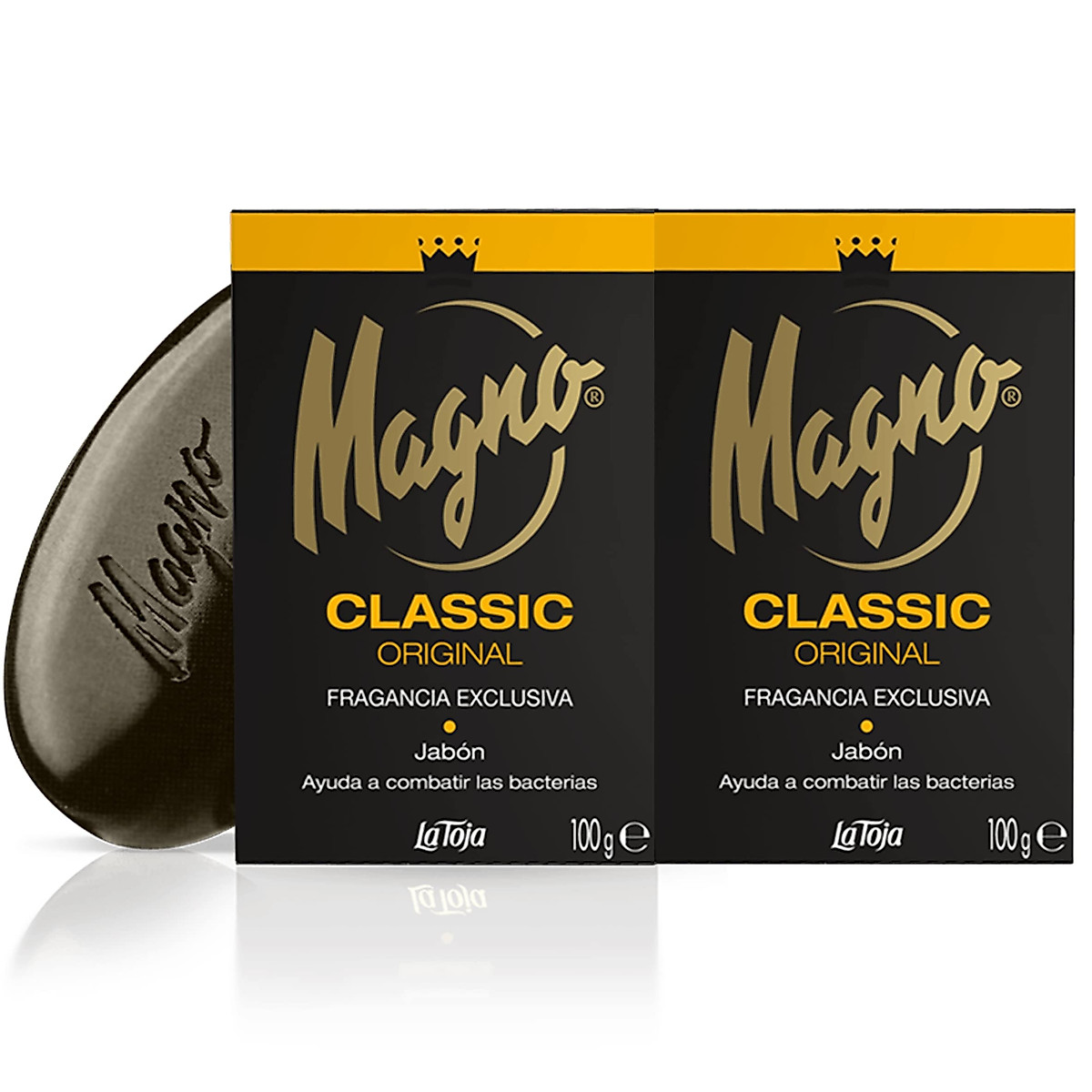 Magno Soap 3.5 oz La Toja. Magno Classic Black 8 pack