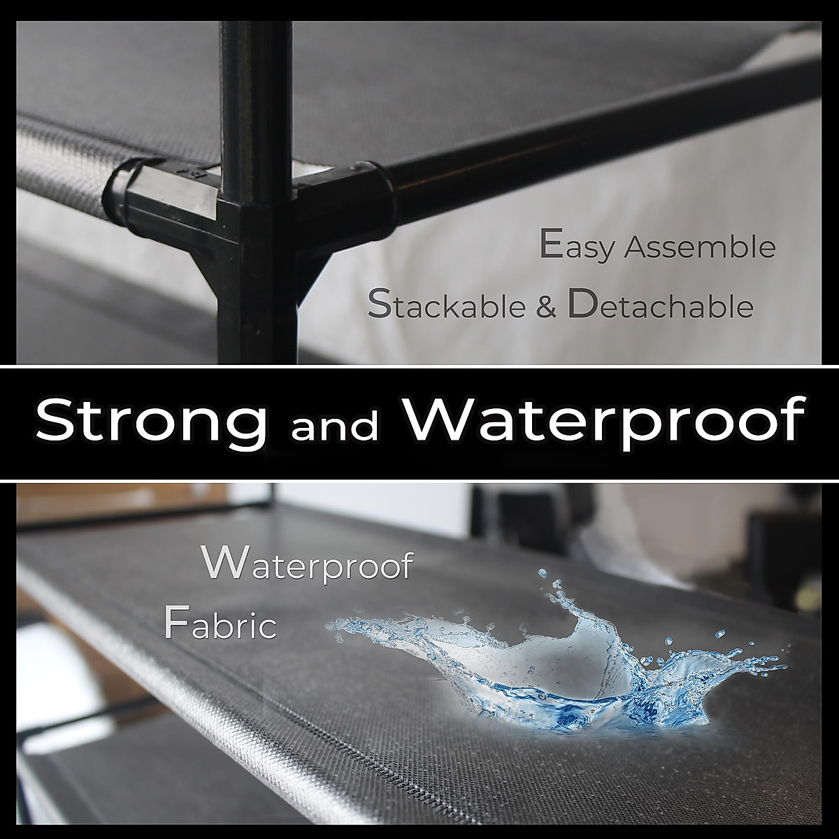 LCyindu Tall Shoe Rack 10 Tiers Narrow Shoe Shelf, 27-30 Pairs of Shoes and Boots Organizer, Black Metal Stackable Shoe Cabinet Space Saving for Entryway, Closet, Bedroom, 23" D x 10.9" W x 61.8" H