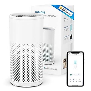 Meross Smart WiFi Air Purifier for Home Supports Apple HomeKit, Alexa, Google Home and SmartThings, H13 True HEPA Filter 24dB Quiet Air Purifier for Allergies, Pets, Smoke, Dust, Pollen, 2.4G Only