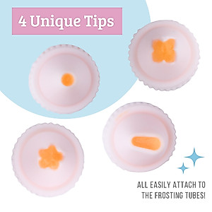 Sweets Indeed - Halloween Frosting Set - 3 Pack - 3.5 ounce tubes - Black Orange White - 4 nozzles included - Holiday Frosting - Cookie Decorating Kit - 10.58 oz