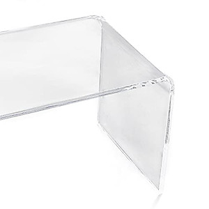 HOMCOM 32" Long Rectangle All Acrylic 15mm Thick Waterfall Coffee Table, Clear
