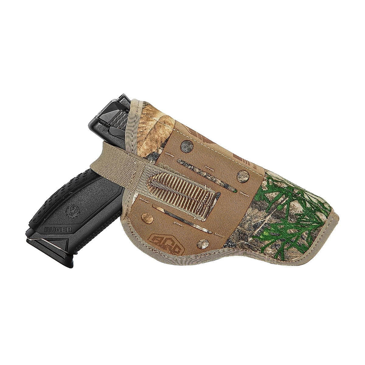 Alaska Guide Creations Pistol Holster One Size Fits Most | Open Carry Pistol Holder | Camo Hunting Harness (Realtree Edge)