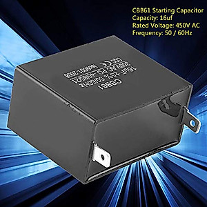 CBB61 Capacitor, Motor Starting Capacitor 350V AC 16uF 50/60Hz Motor Running Capacitor Generator CBB61 CQC Capacitor