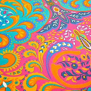 Lush Decor Boho Chic Reversible 3 Piece Cotton Duvet Cover Set, Full/Queen, Turquoise & Navy