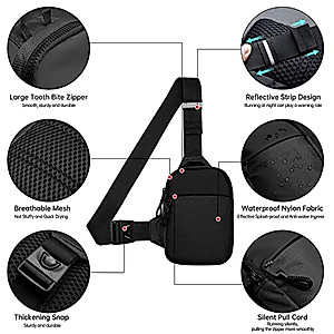 Long Keeper Mini Sling Bag - Men Women Small Waterproof Crossbody Bag Casual Phone Chest Bag for Travelling Hiking (Black - Mini (L*W*H = 13 * 3 * 19CM))