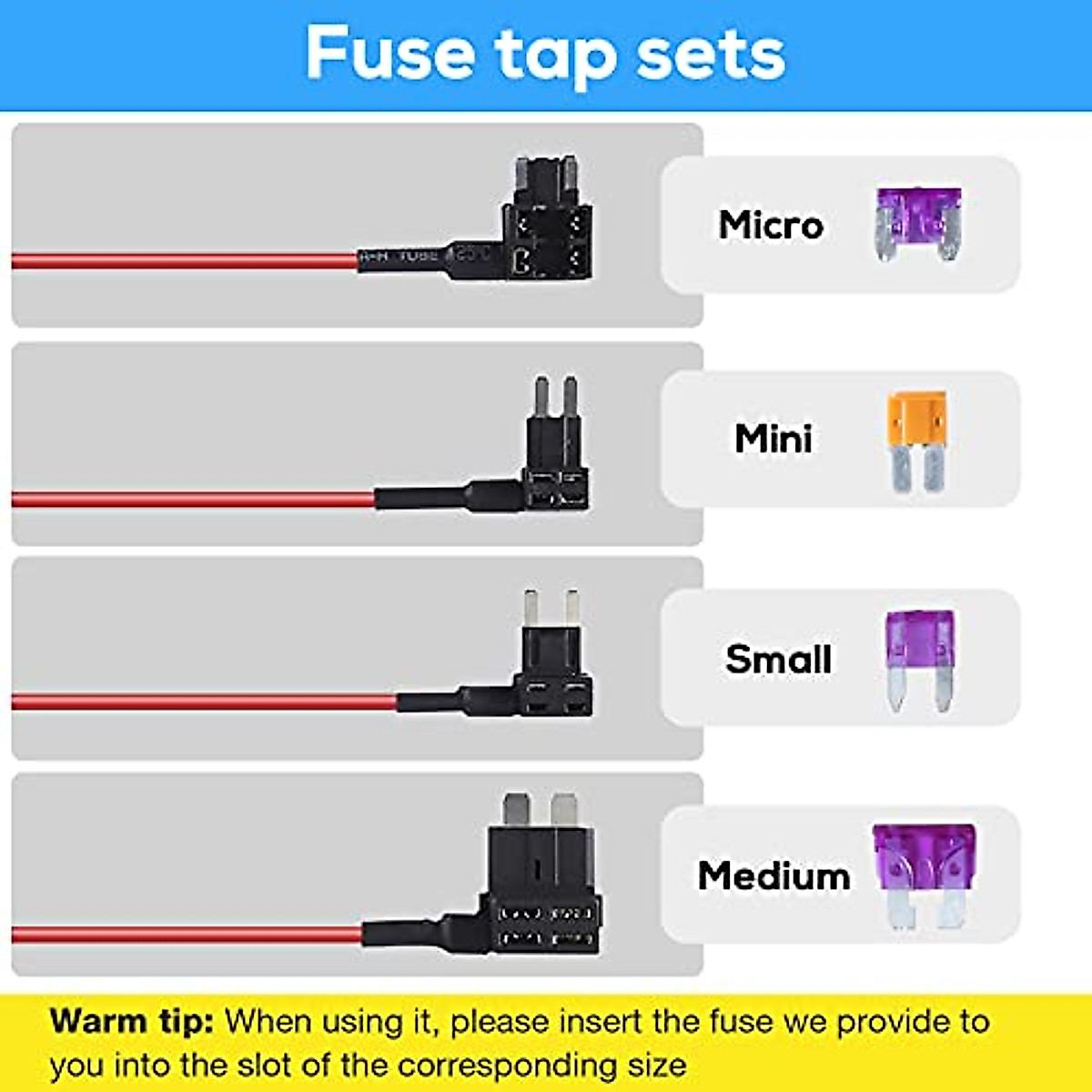 Type C Dash Cam Hardwire Kit for Arifayz Dual Dash Cam Q4 Front and Rear, Hardwire Kit Fuse for Dash Camera with Fuse Taps and Installation Tools, Low Voltage Protection for Dash Cam 11.5ft