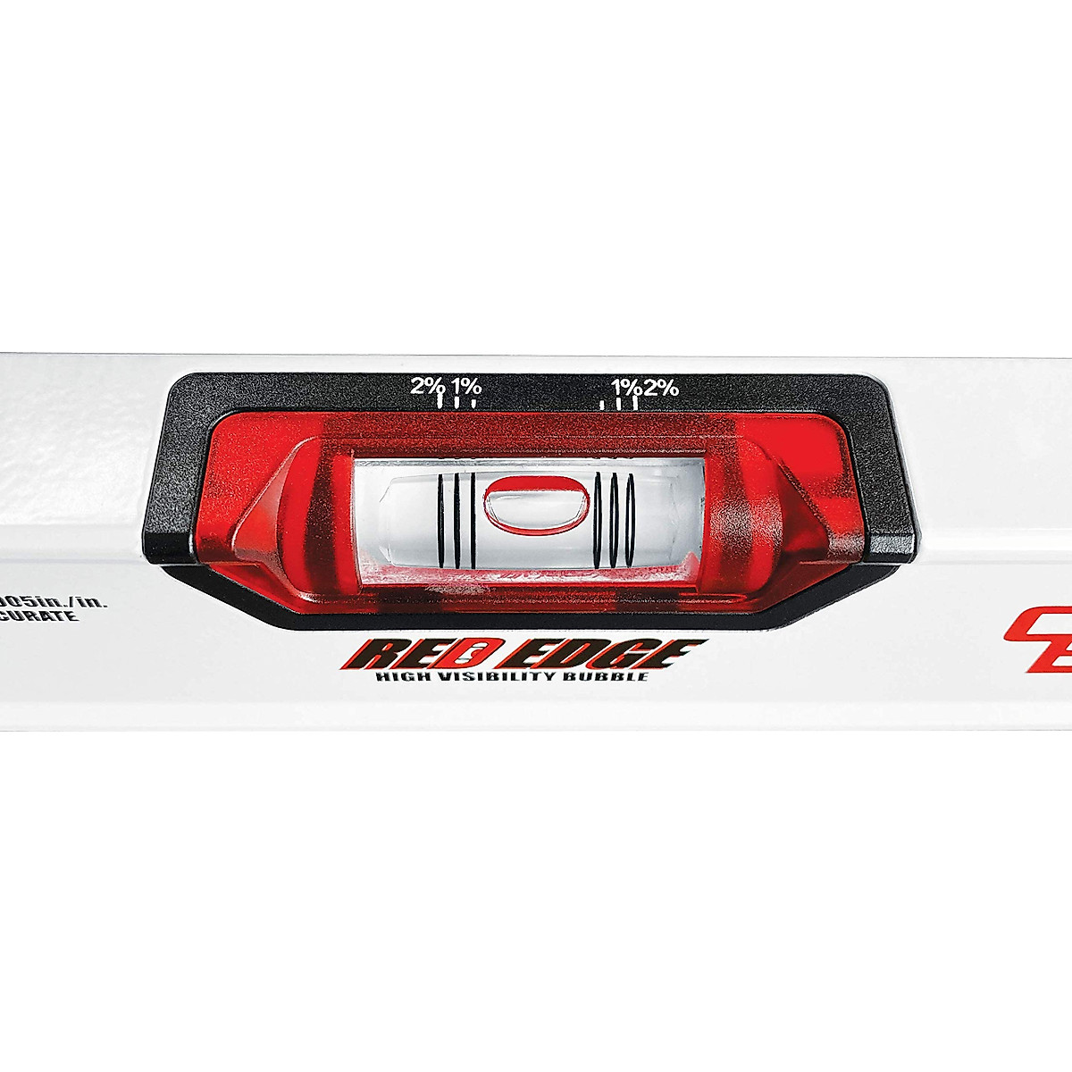 CE Tools 72 Inch Red Edge Level - 6 Foot Level Tool with Shock-Proof Vial, Milled Bottom, and Robust End Caps, Aluminum
