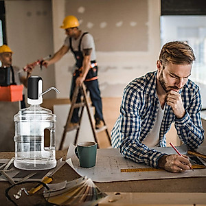 MJIYA 5 Gallon Water Dispenser, Universal Water Bottle Pump, Automatic Water Jug Dispenser with Switch and USB, for Camping, Kitchen, Workshop, Garage (Black)