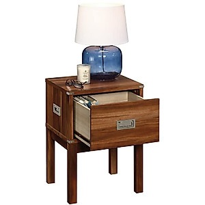 Sauder Vista Key 1-Drawer Wood Night Stand in Blaze Acacia