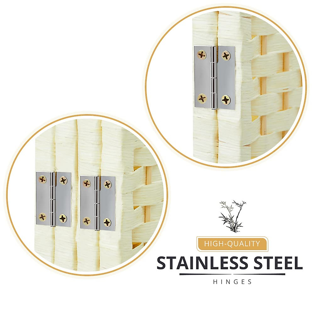 JOSTYLE Room Divider 6ft. Tall Extra Wide Privacy Screen, Folding Privacy Screens with Diamond Double-Weave Room dividers and Freestanding Room Dividers Privacy Screens(Brown, 6-Panel)