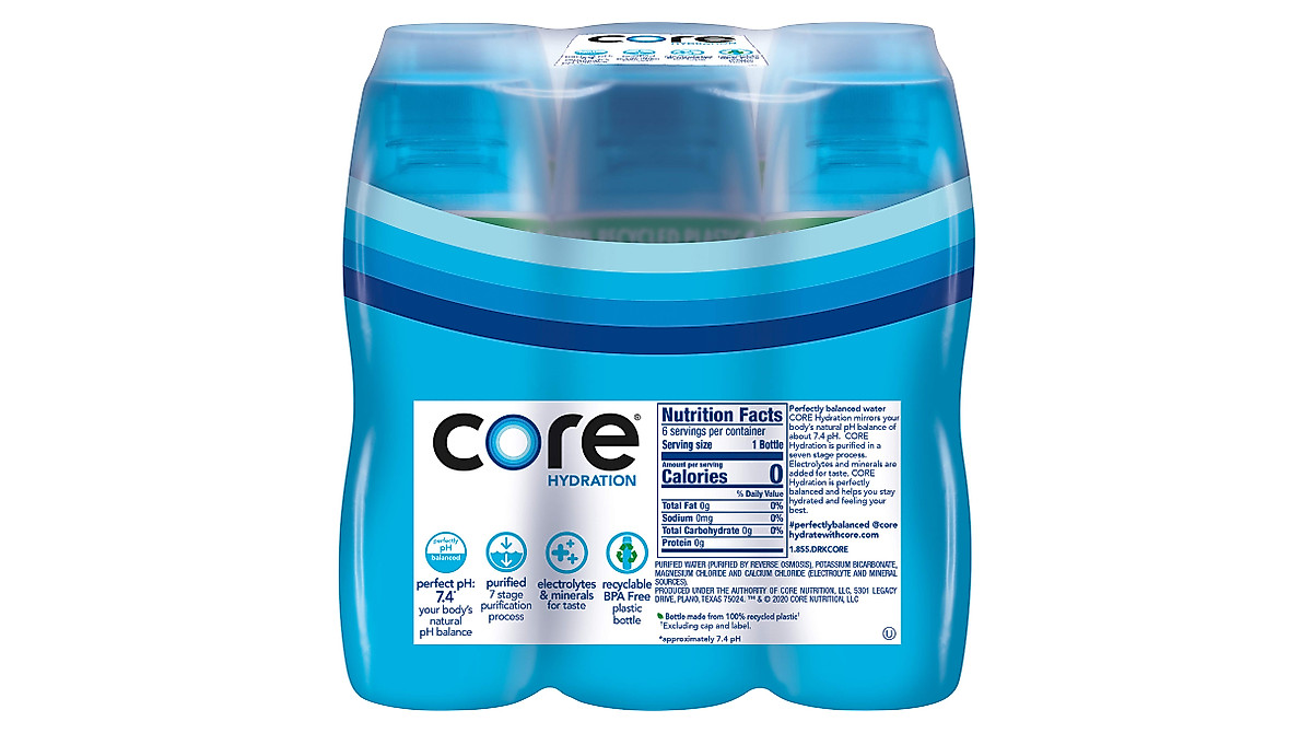 Core Hydration Perfectly Balanced Water, .5 L bottles, 24 Count (4 ...