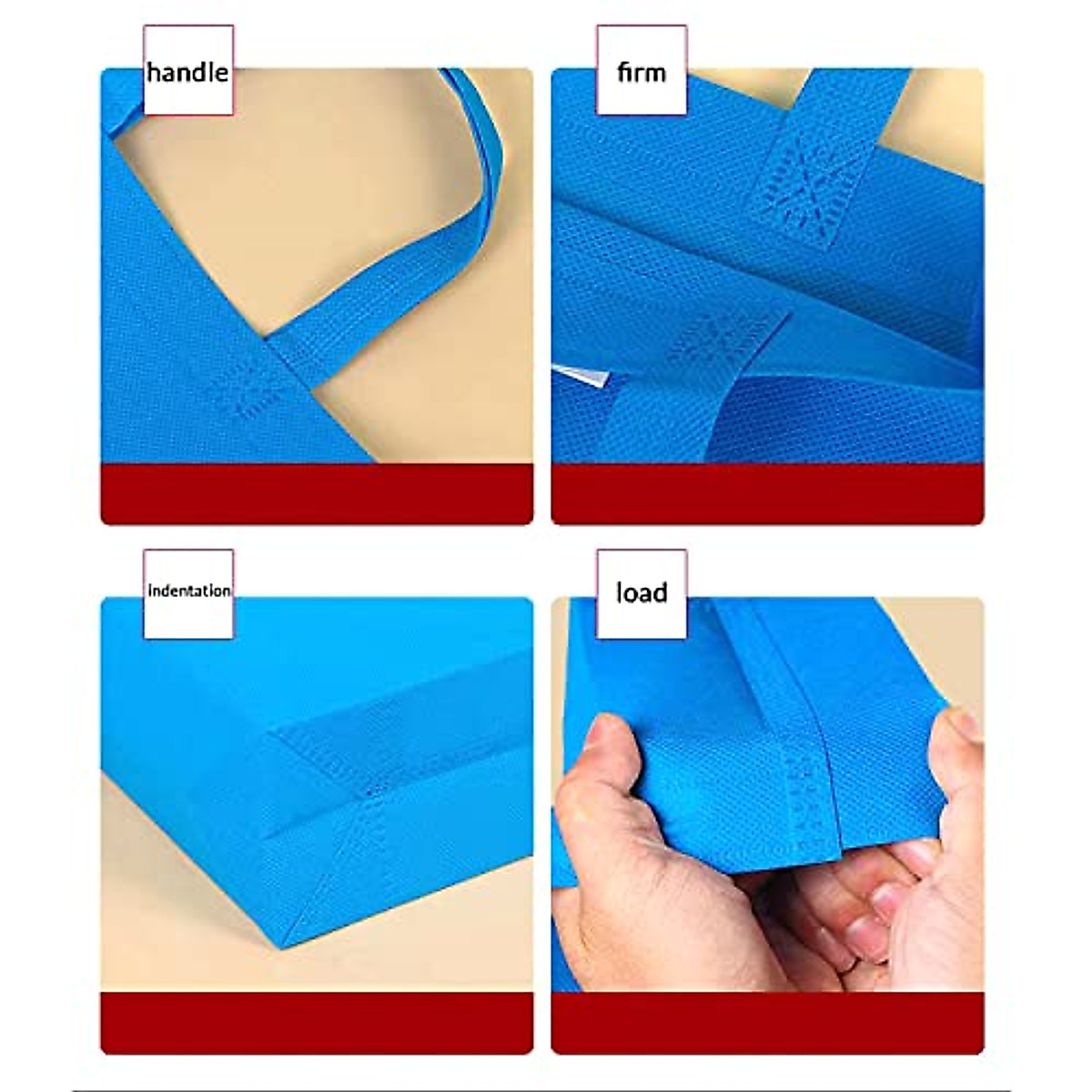 Cihomia 100PCS Custom Non-woven Bags Tote Gift LogoTravel Kitchen Shopping Reusable Grocery Bag with Handle (one color, horizontal)