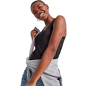 Hanes Comfortblend Originals Top, Cotton Tanks for Women, Relaxed Fit, Sleeveless, Plus, Black, X Small