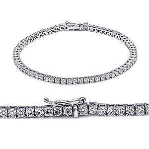 FRIENDLY DIAMONDS Diamond Tennis Bracelet 3 carat | 14K White Gold | IGI Certified Lab Grown Diamond Tennis Bracelet | GH-SI1 Quality Tennis Diamond Bracelets