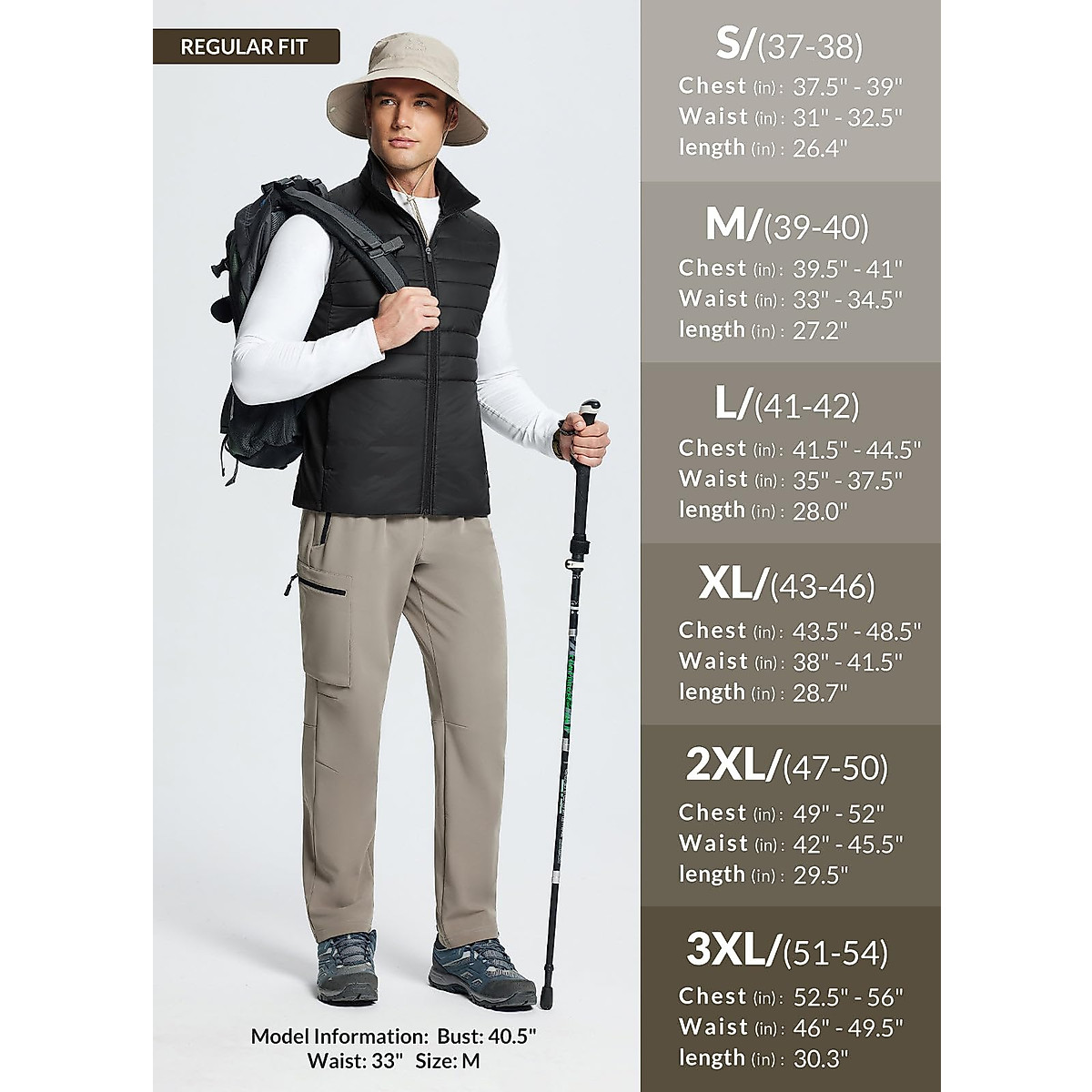 BALEAF Men's Lightweight Puffer Vest, Winter Quilted Hiking Sleeveless Vest, Water Resistant Warm Fleece Outerwear for Travel Golf Running Cycling Black XL