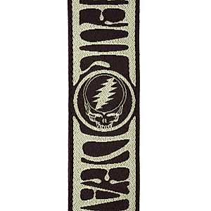 D'Addario Grateful Dead Woven Guitar Strap Steal Your Face, Tan/Brown (50GD01)