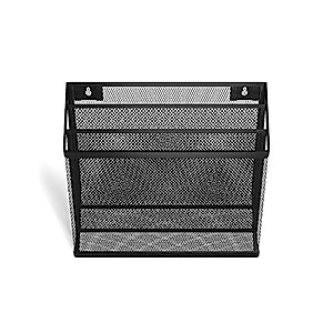 STAPLES 3 Compartment Wire Mesh File Organizer, Matte Black, 4/Case (57553Ct) (Tr57553ct)