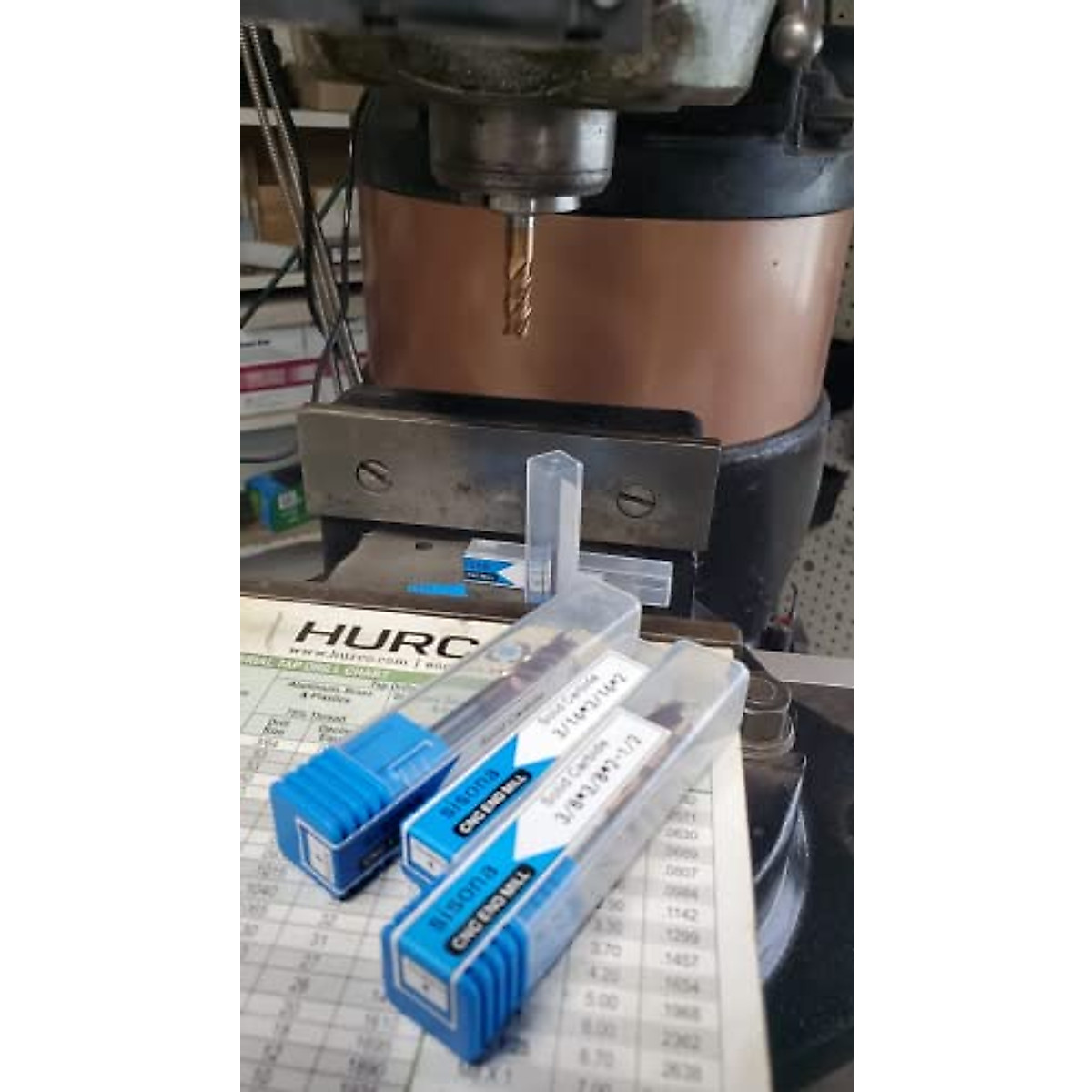 sisona 1/2" Square Nose Carbide End Mill Bits - 4 Flutes，1/2" Diamter，3'' Overall Length - Sharpness，Durable，Smooth Cutting