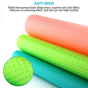 PSISO 8 PCS Refrigerator Mats, EVA Refrigerator Liners for Shelves Washable Can Be Cut Fridge Shelf Liner Waterproof Fridge Pads Mat Drawer Table Placemats, Pink/2 Green/3 Blue/3