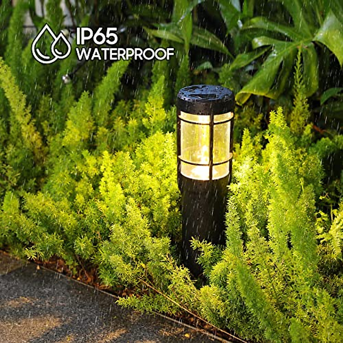 KELME Solar Pathway Lights, 6 Pack Solar Outdoor Lights Up to 14 Hrs Warm White Solar Landscape Lights, IP65 Waterproof Solar Garden Lights for Path Walkway Yard Lawn Decorative