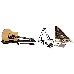 Yamaha GigMaker Deluxe Acoustic Guitar Package with FD01S Guitar, Gig Bag, Tuner, Strap and Picks + Yamaha Axe Pack Guitar Accessory Kit