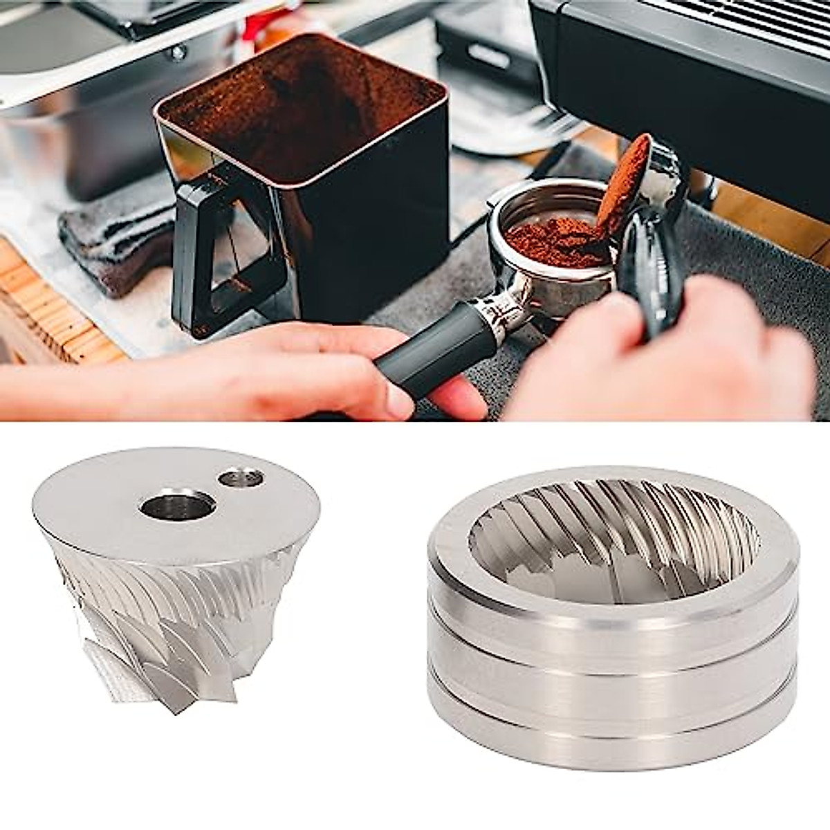 Coffee Grinding Disc Core Kit, Coffee Grinder Disc Strong Applicability High Efficiency for Milk Tea Shop (Seven Star Cone)