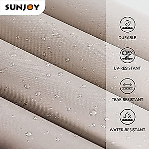 Sunjoy Lindt 9.5 x 11 ft. Steel Arched Pergola with 2-Tone Adjustable Shade, Tan & Brown