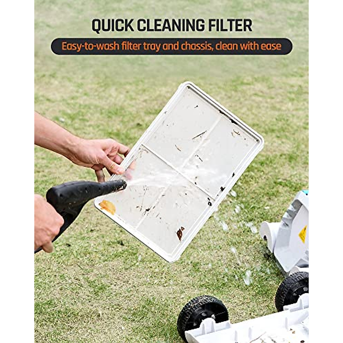 (2023 New) FIILPOW Cordless Robotic Pool Cleaner, Automatic Pool Vacuum with Dual-Suction, Auto-Docking, 90 Mins Runtime, Lightweight, Rechargeable, IPX8 Waterproof, for Pools Up to 800 Sq.ft, Blue