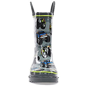 Western Chief boys Waterproof Printed Rain Boot, Monster Crusher,2-3 Little Kid