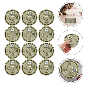 Luxshiny 12pcs Cali Self-seal Tin Can with Lid Press-in Food Container Can Refillable Round Empty Salve Tins Tuna Can for Fish Candies Meat Pet Food 8.3X8.3X3.8CM