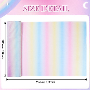 Timgle 10 Yards Rainbow Glitter Tulle 54 in Tulle Fabric Pastel Tulle Mesh Iridescent Girl Fabric for Table Chair Sash Bow Tutu Skirt Sewing Crafting Gift Wrapping Wedding Party Backdrop,30 Ft