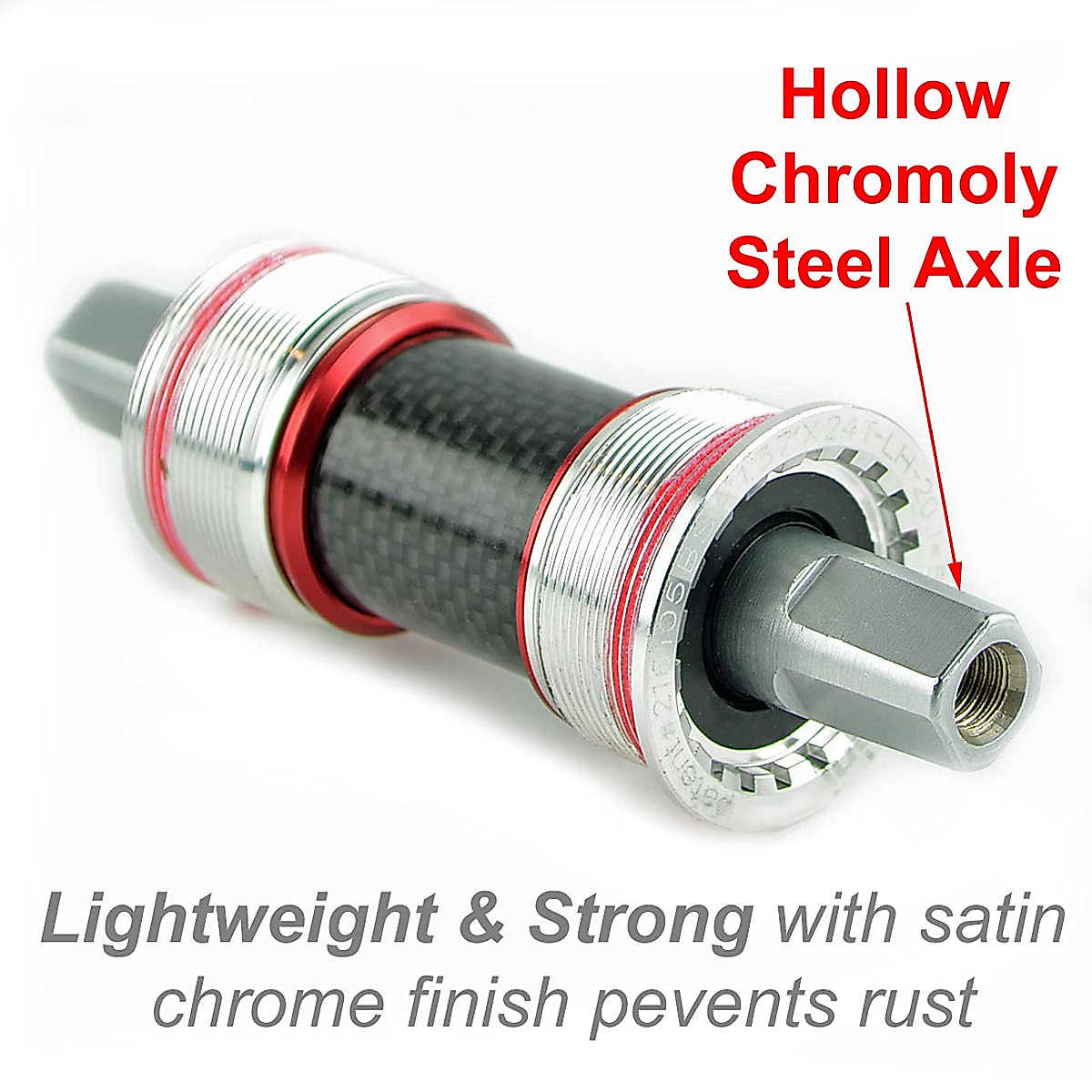 OMNI Racer Worlds LIGHTEST Cromoly Steel Ti Ceramic JIS Square Taper Bottom Bracket: English 68mm: Lengths: 103-127mm (English 68x122.5mm)