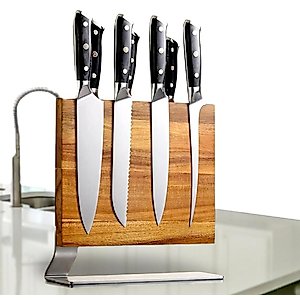 Korotos Magnetic Knife Holder, Home Kitchen Magnetic Knife Block, Multifunctional Magnetic Knife Stand, Magnet Knife Stand Double Sided Magnetic Holder, Wood