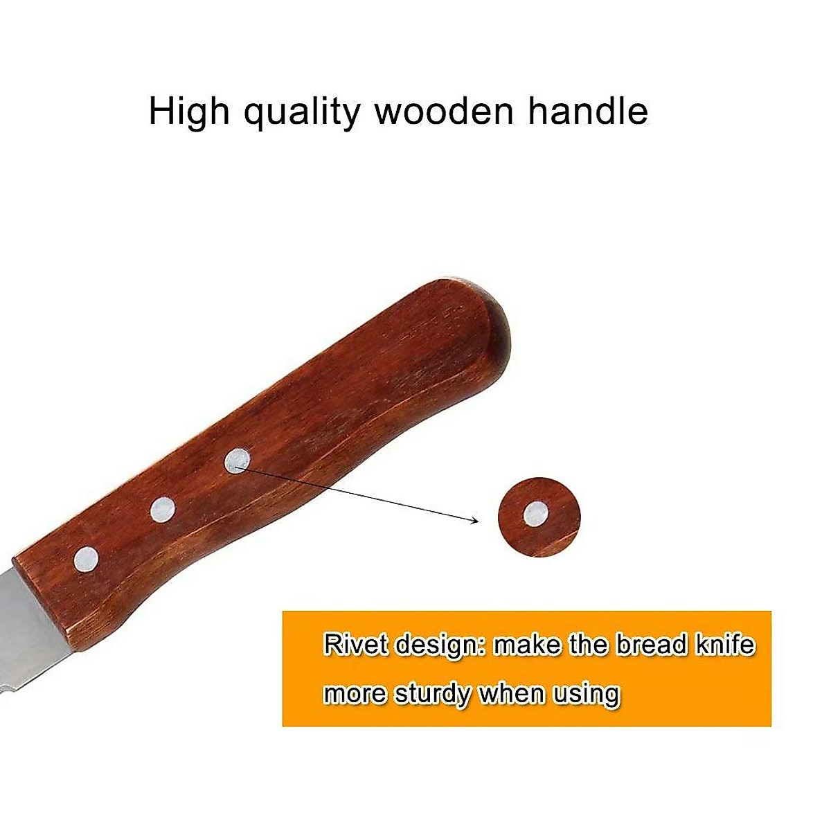 LokiLux Serrated Bread Knife 12 Inch Blade,Cut Bread/Cake/Bagels,for Homemade Bread,Baker's Knife for Slicing(Total Lenght 16.7 Inch),2 pack