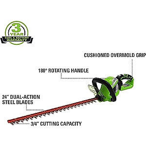 Greenworks 40V 21" Cordless Self-Propelled Lawn Mower,(500 CFM/120 MPH) Axial Leaf Blower,13" String Trimmer,Cordless Hedge Trimmer,12" Chainsaw Combo Kit w/ (1) 5Ah (1)2AH Battery, (2) 2A Chargers