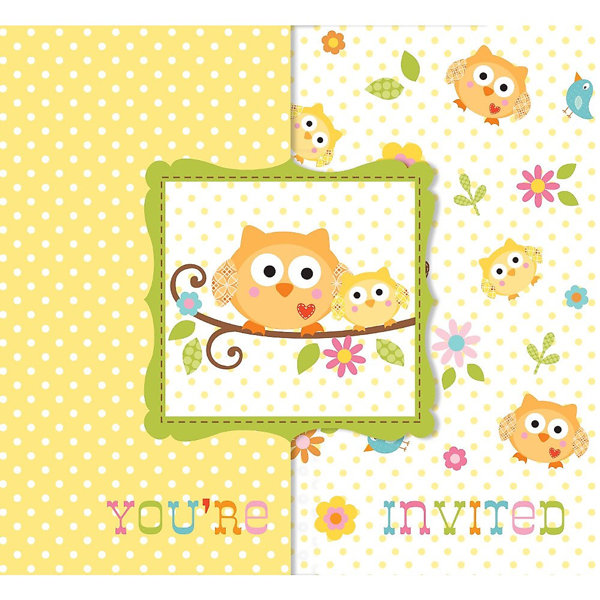 Creative Converting Baby Shower Happi Tree 25 Count Enhanced Invitations