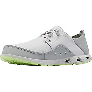 Columbia Men's PFG Bahama Vent Relaxed Boat Shoe, Grey Ice/Jade Lime, 11