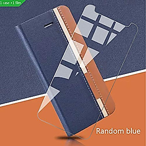 KJYFOANI for Infinix GT 10 Pro Wallet Case + Tempered Glass Screen Protector, Flip Folio Leather Cell Phone Cover with Credit Card Holder for Infinix GT 10 Pro (6.67") - Blue