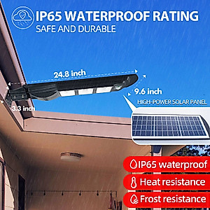 FUHONGRUI 200W Solar Street Light 6000LM Solar Flood Lights Outdoor Dusk to Dawn Flood Lights Outdoor with Motion Sensor and Remote Control 2 Pack