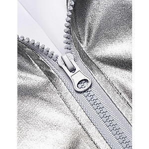 COOFANDY Mens Coat Metallic 70s Disco Party Varsity Jacket Button Zip-up Baseball Bomber