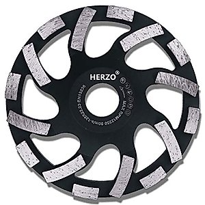 HERZO Diamond Concrete Grinding Wheel 5 inch,Diamond Cup Wheel for for Polishing and Cleaning Stone Concrete Surface, Cement, Marble, Rock, Granite, and Thinset Removing