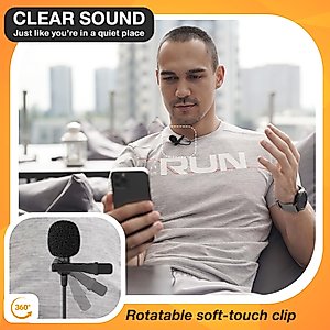 Professional Grade Lavalier Microphone with Adapter Compatible with iPhone - Lapel Microphone for iPhone X 11 12 13 14 Pro - iPhone Compatible External Microphone - iPhone XR, XS, XS Max Video Mic