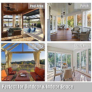 BONZER Outdoor Curtains for Patio Waterproof - Light Blocking Weather Resistant Privacy Grommet Blackout Curtains for Gazebo, Porch, Pergola, Cabana, Deck, Sunroom, 1 Panel, 52W x 84L inch, Silver