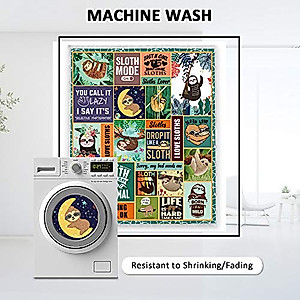 YunTu Sloth Throw Blankets Sloth Gifts for Women and Girls Sloth Lovers Super Soft Warm Sherpa Sloth Blankets for Kids and Adults