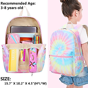 CAMTOP Preschool Backpack for Kids Girls Small Backpack Purse Kindergarten School Bookbags for Toddler Travel (Y0094 Pink Yellow Green)