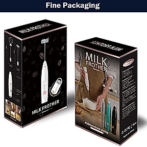 LANOOPITY Milk Frother Handheld, Handheld Electric Stirrer Foam Maker Whisk with USB Rechargeable 3 Speeds, Mini Milk Foamer for Coffee Latte, Cappuccino, Frappe, Matcha, Hot Chocolate - Black