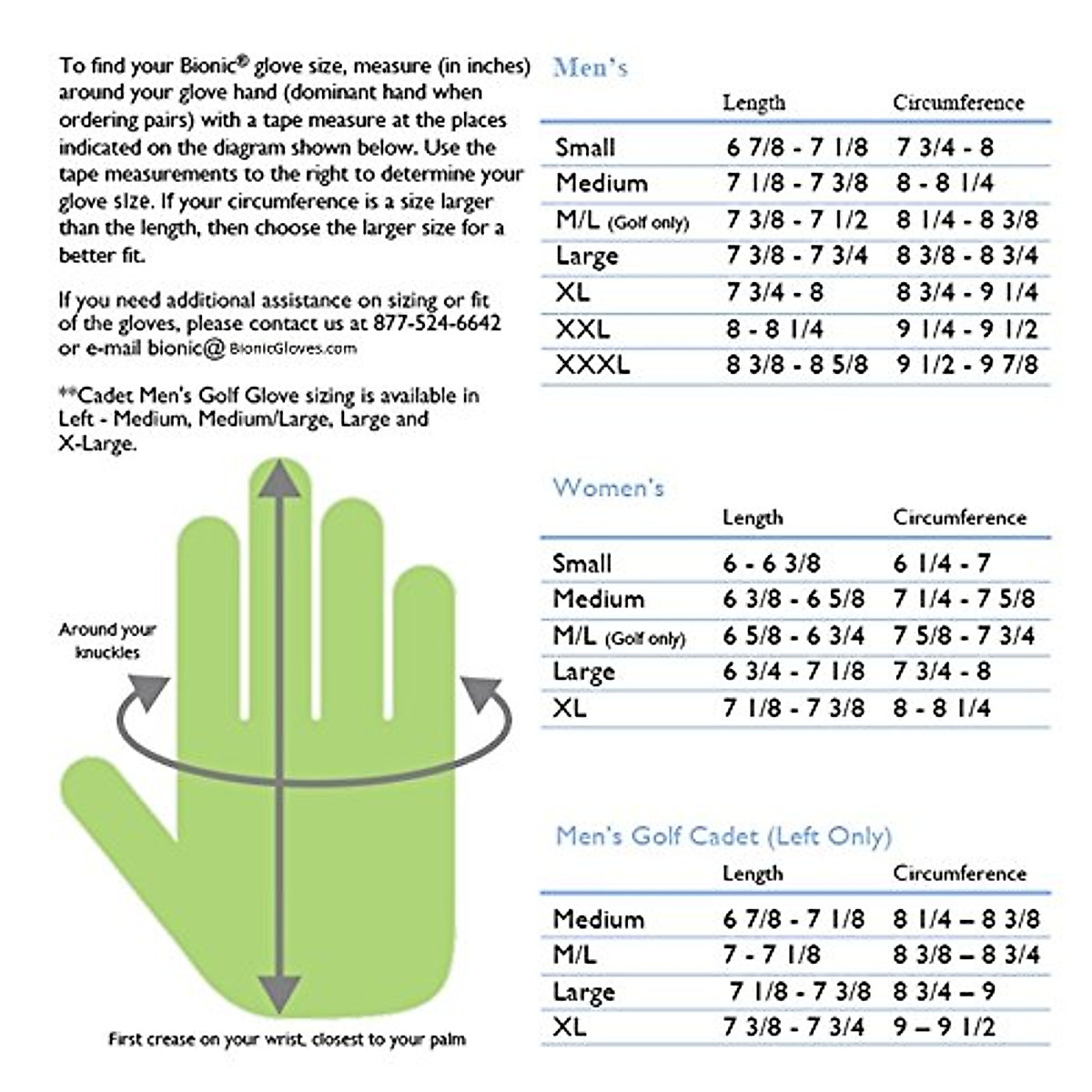 Bionic Gloves –Men’s StableGrip Golf Glove W/Patented Natural Fit Technology Made from Long Lasting, Durable Genuine Cabretta Leather, White, Large