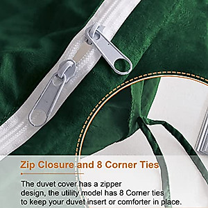 KAKABELL Duvet Cover Set Cal King Size,Ultra Soft Washed Microfiber 3 Pieces Bedding Set-with 8 Corner Ties 98x108 Inches -1 Duvet Cover+2 Pillowcases(Emerald Green,Cal King,No Comforter)